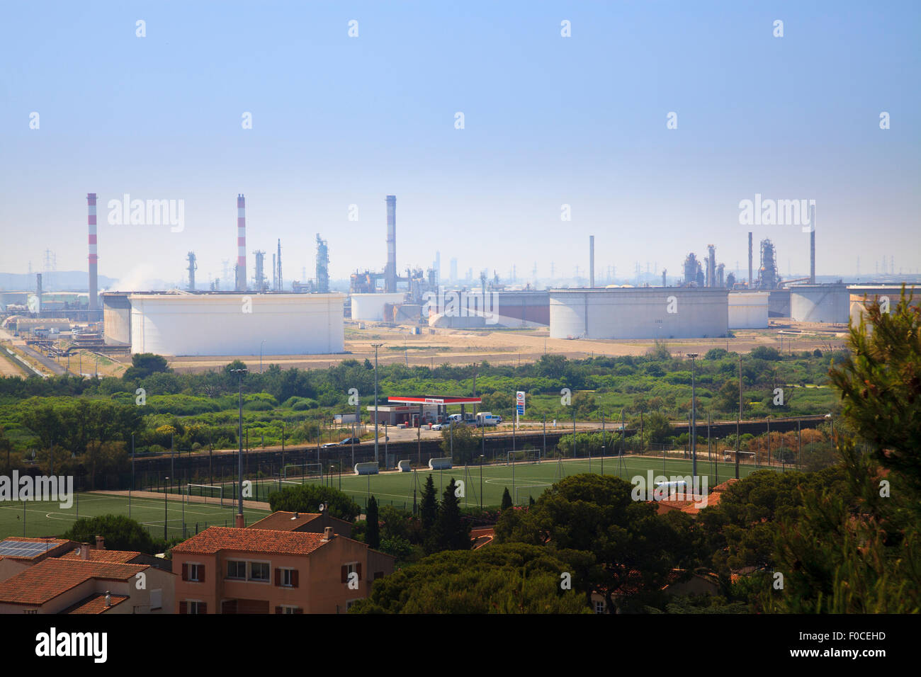 The methane gas terminal at Fos-sur-Mer port in Provence France Stock ...