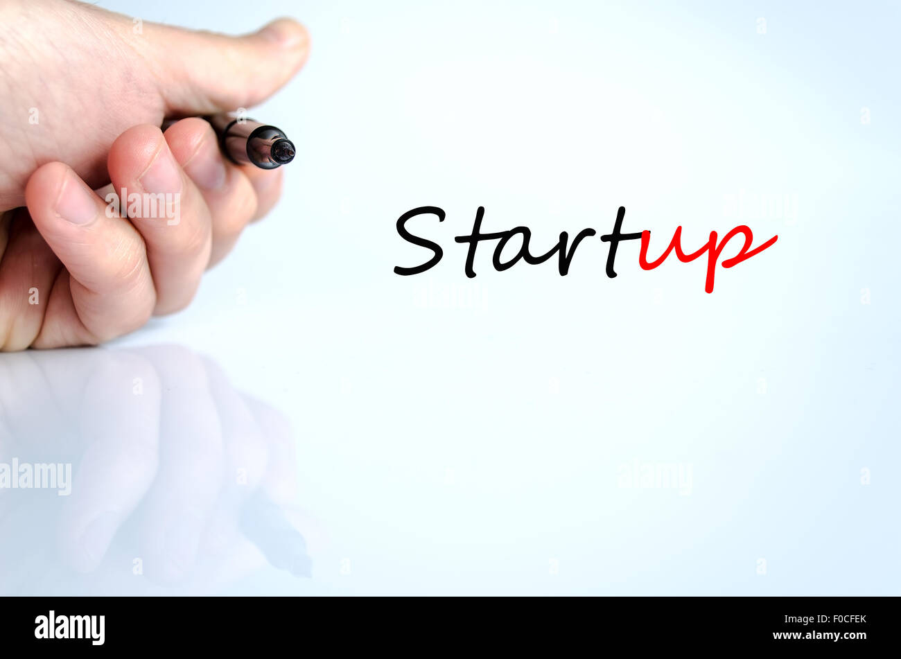Startup text concept isolated over white background Stock Photo - Alamy