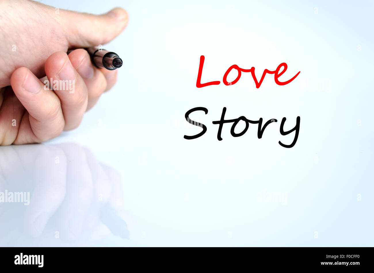 Love story text concept isolated over white background Stock Photo - Alamy