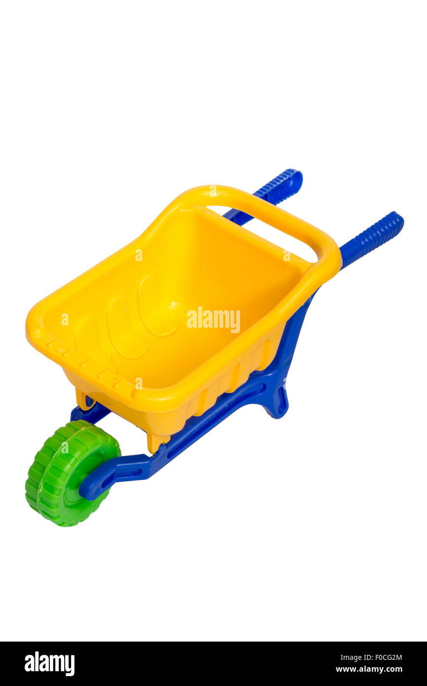 Toy 1 wheel 3 color small dumper Stock Photo - Alamy