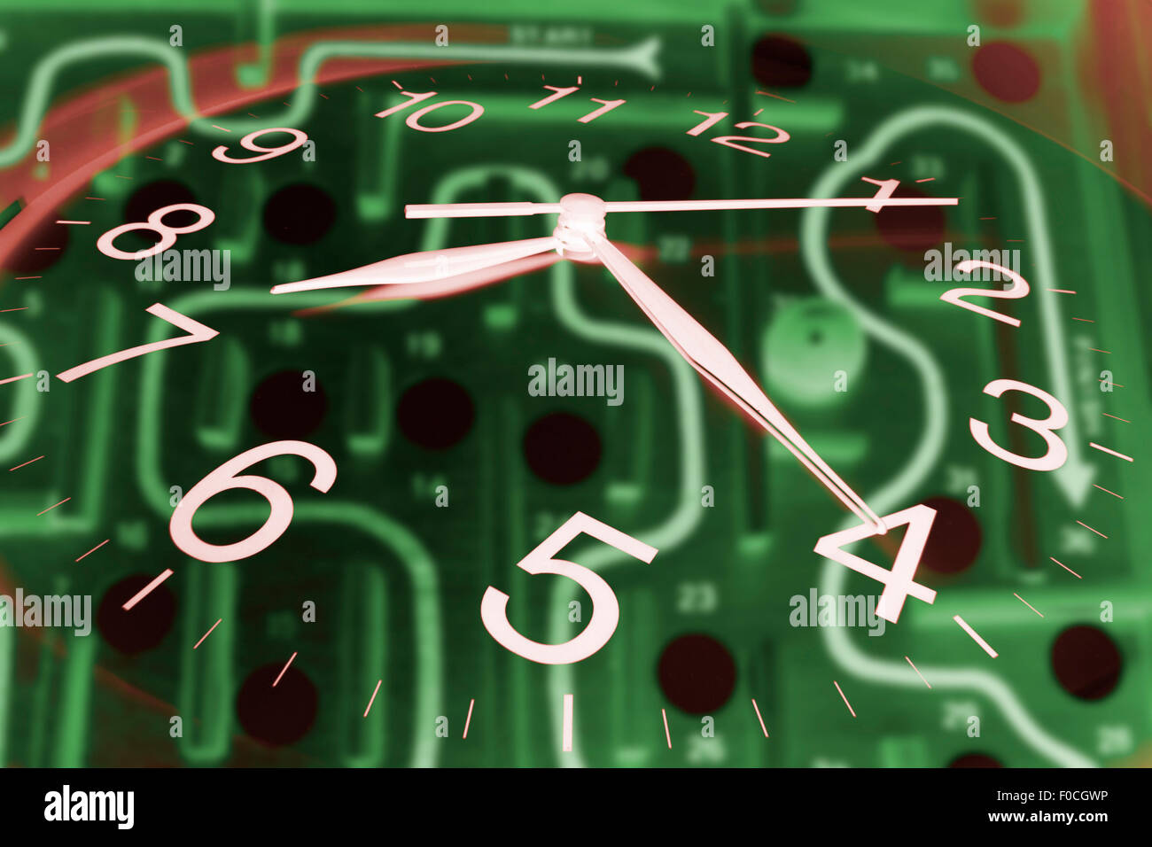 Clock and Maze Game Stock Photo - Alamy