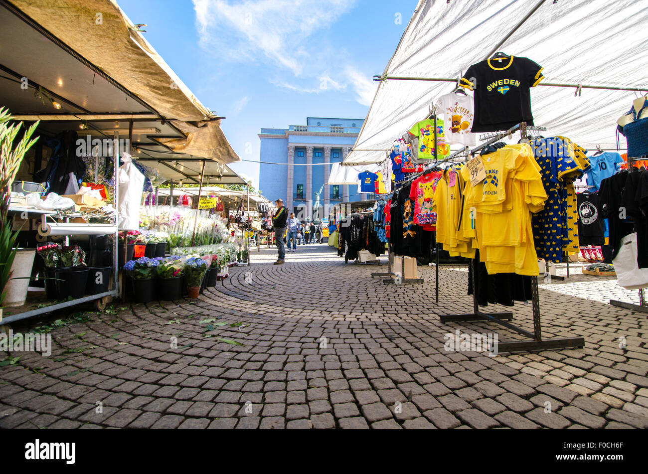Street market in Stockholm Stock Photo - Alamy