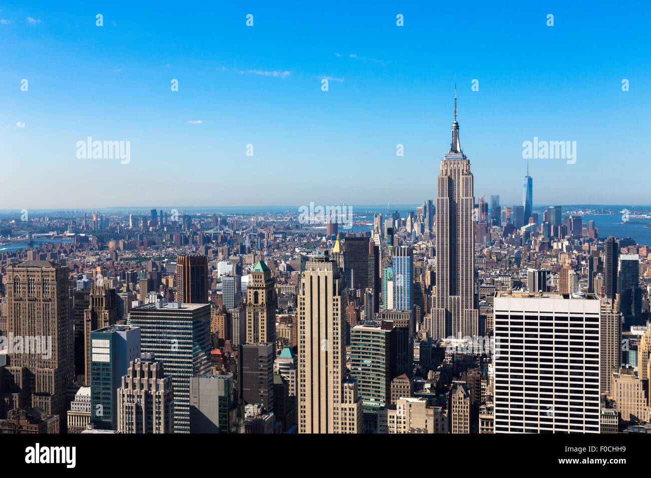 View from Top of the Rock Observation Deck, Rockefeller Center, NYC ...