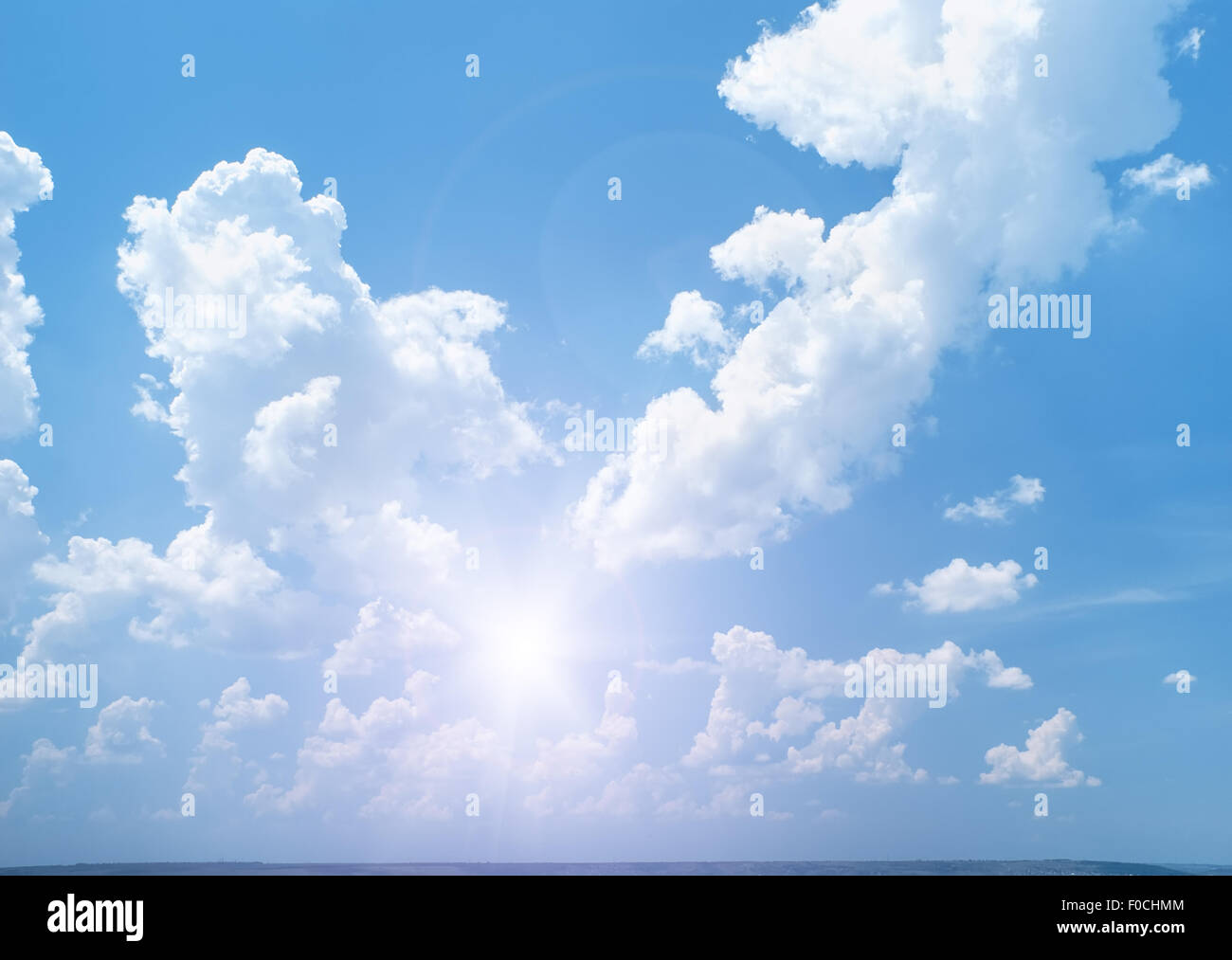 bright sunny sky with clouds Stock Photo - Alamy
