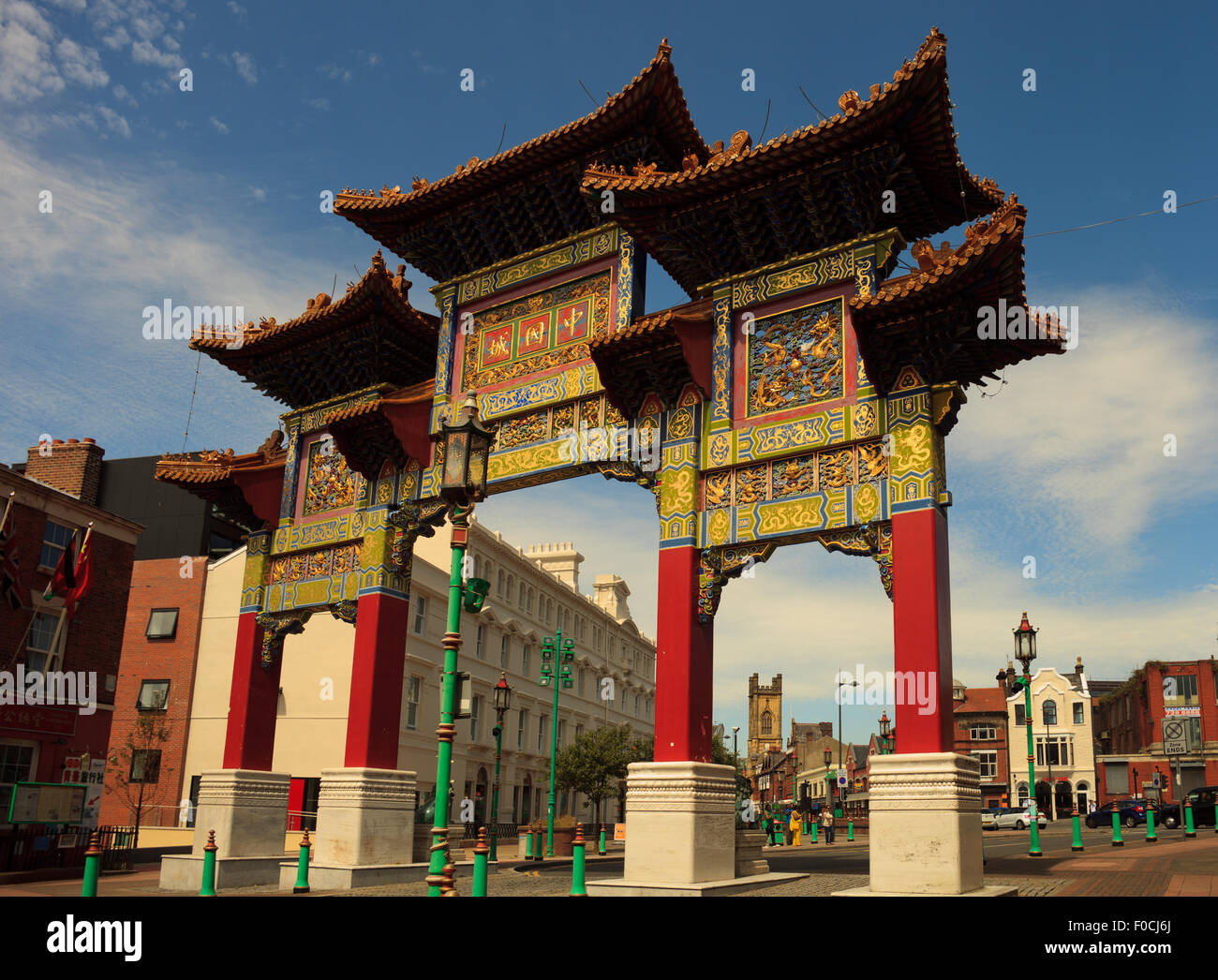Chinatown Gate, on Nelson Street in Liverpool, is the largest, multiple ...