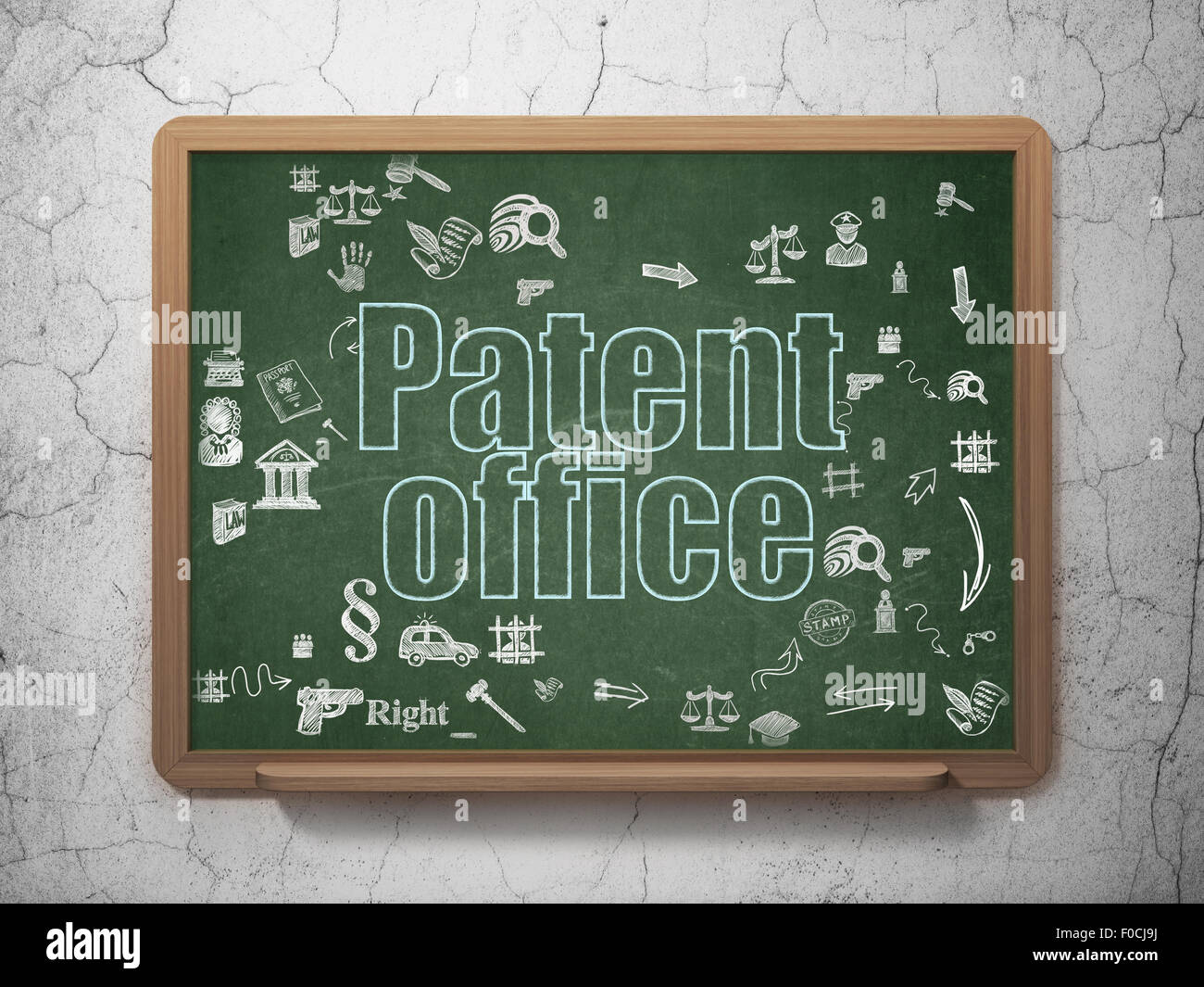 Law concept: Patent Office on School Board background Stock Photo - Alamy