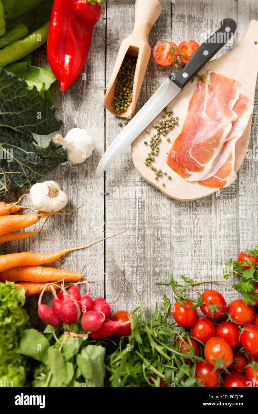 Fresh food on the table Stock Photo - Alamy