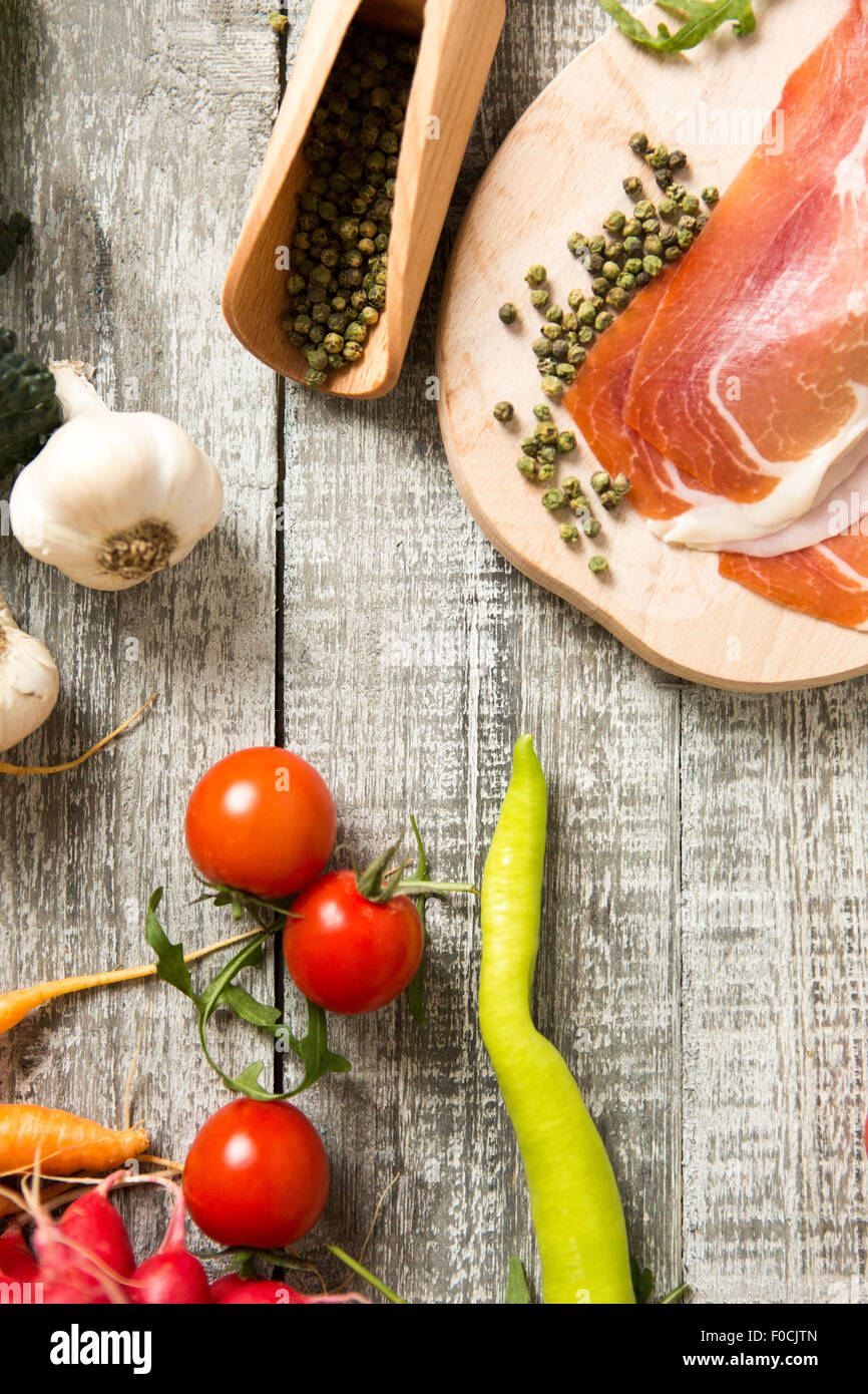 Fresh food on the table Stock Photo - Alamy