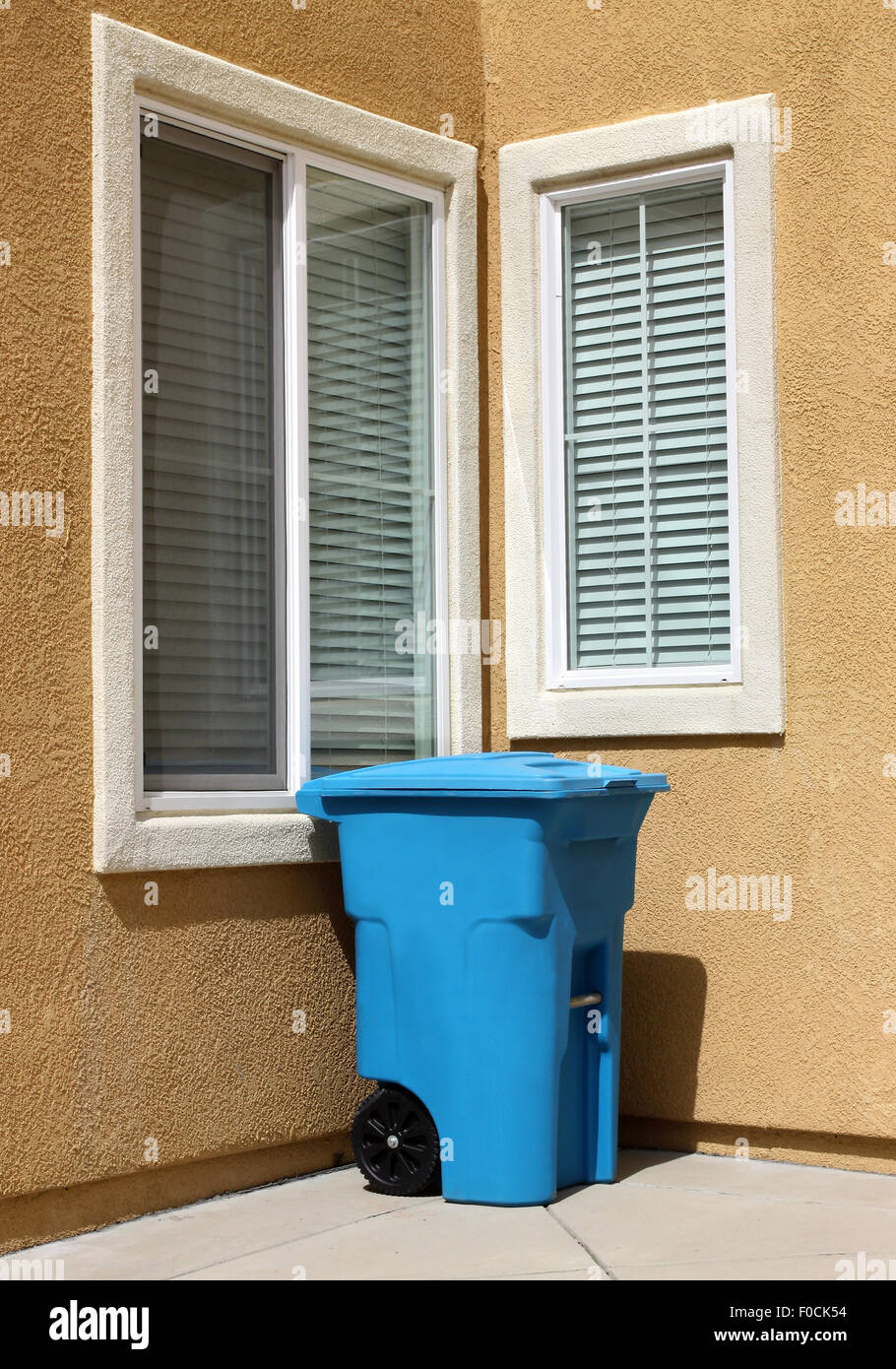 Clean garbage can in urban house Stock Photo - Alamy