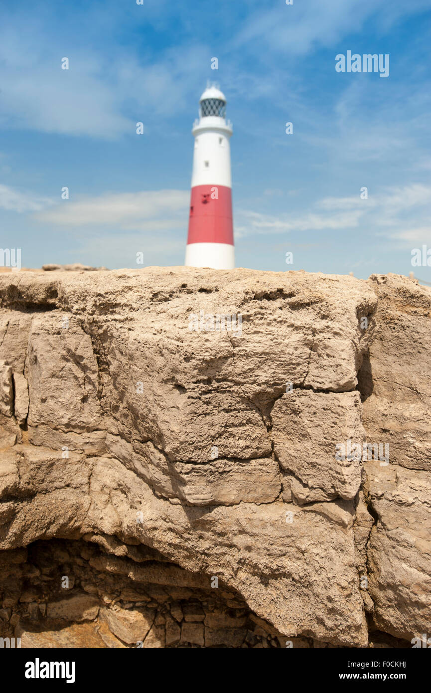 Trinity House Lighthouse at the southern end of Portland Bill in Dorset ...