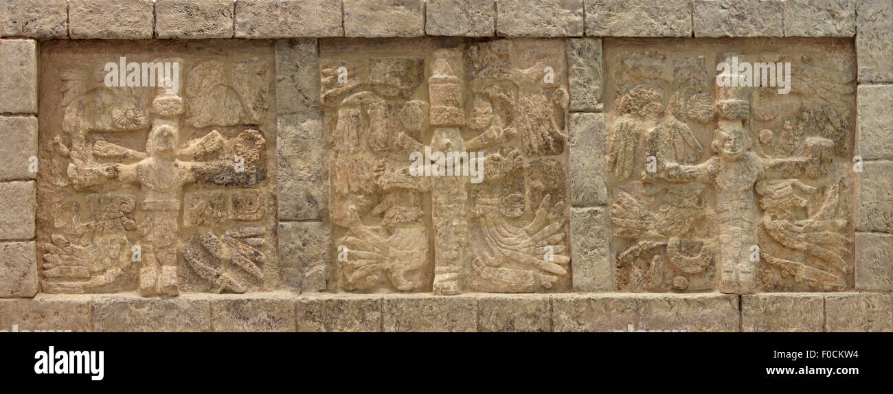 Ancient sculptured Mayan frieze or panel Stock Photo - Alamy
