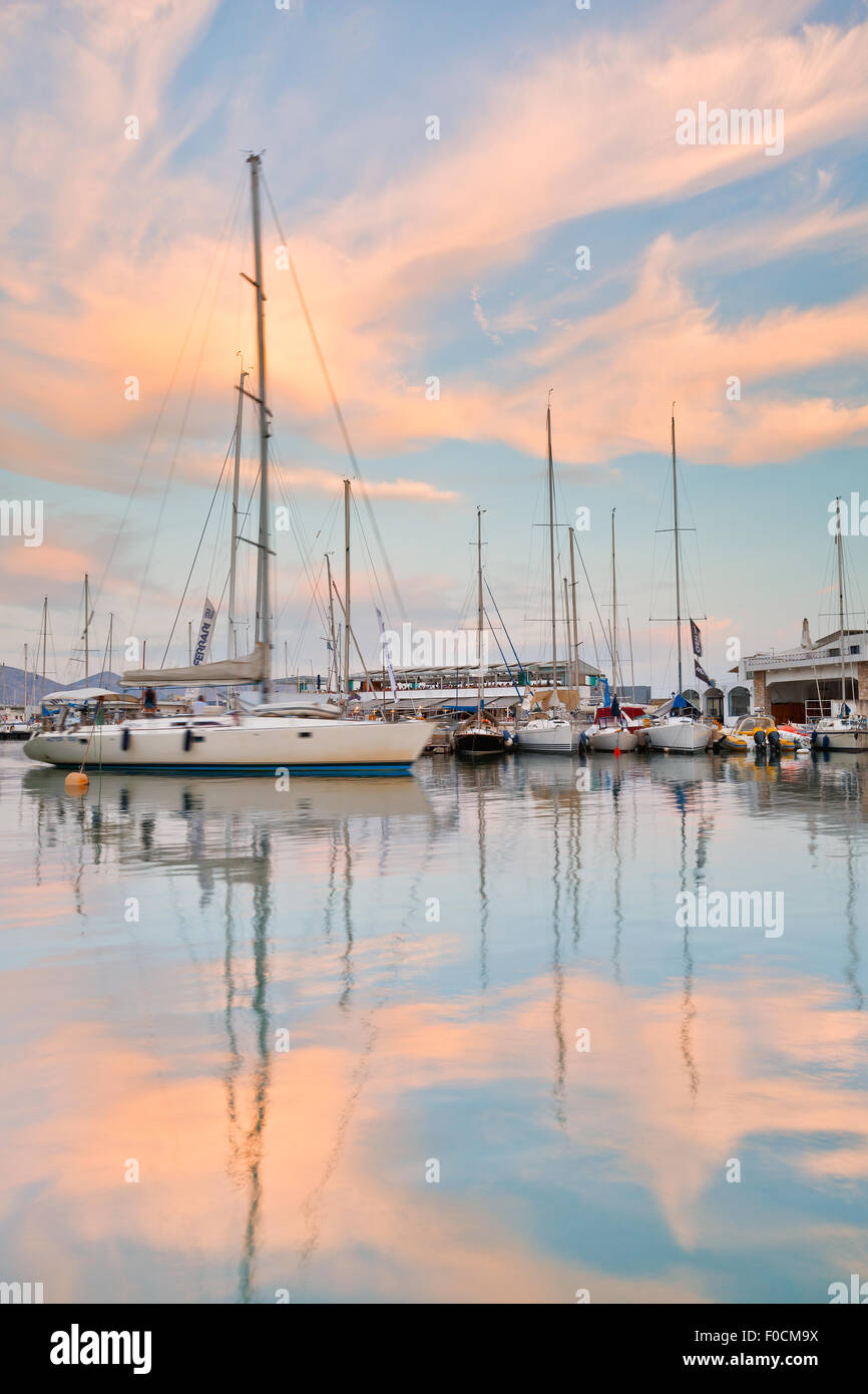 Boats at the yacht club in Mikrolimano marina in Athens, Greece Stock ...