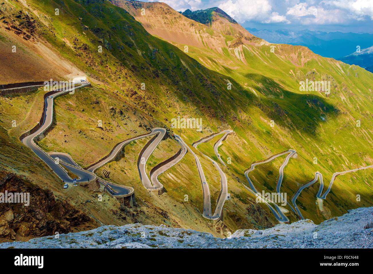 Scenic Stelvio Pass. Italian Mountain Pass Road Scenery Stock Photo - Alamy