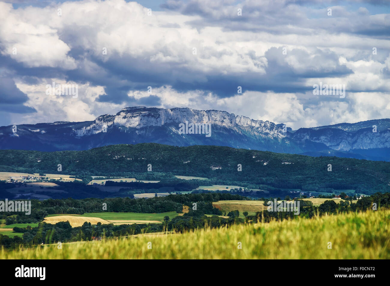 Beautiful rocks view, alpine landscape, France, Rhone Alps Stock Photo ...