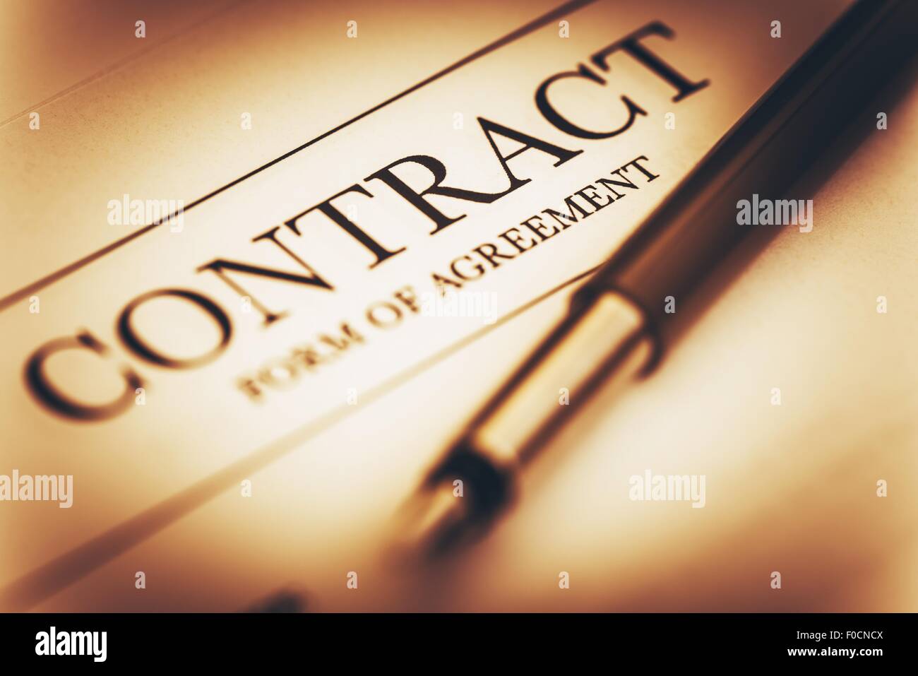 Contract Signing Concept Photo. Contract Agreement and Fountain Pen ...
