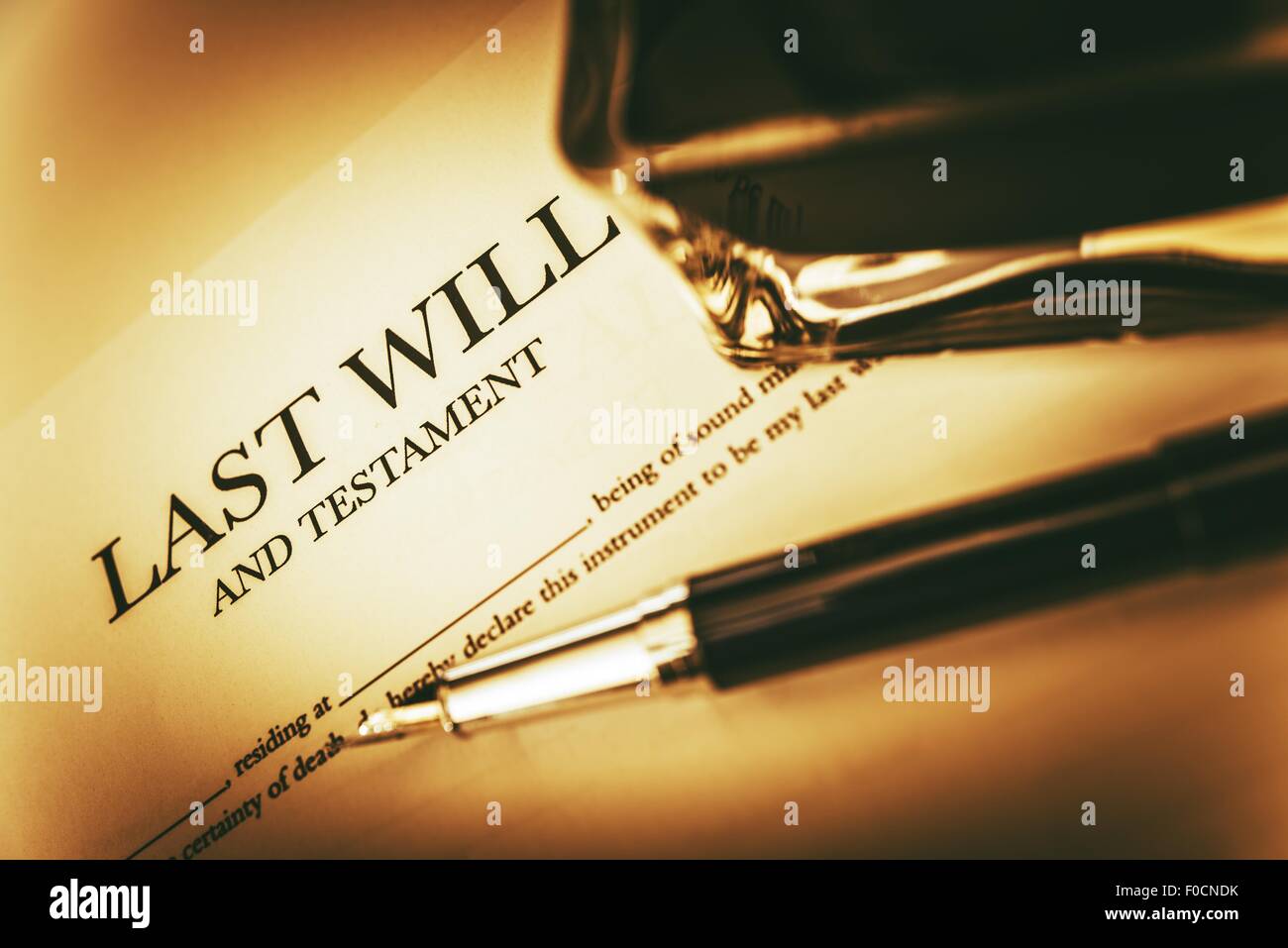Last Will Concept Photo. Last Will Testament, Ink Bottle and Fountain ...