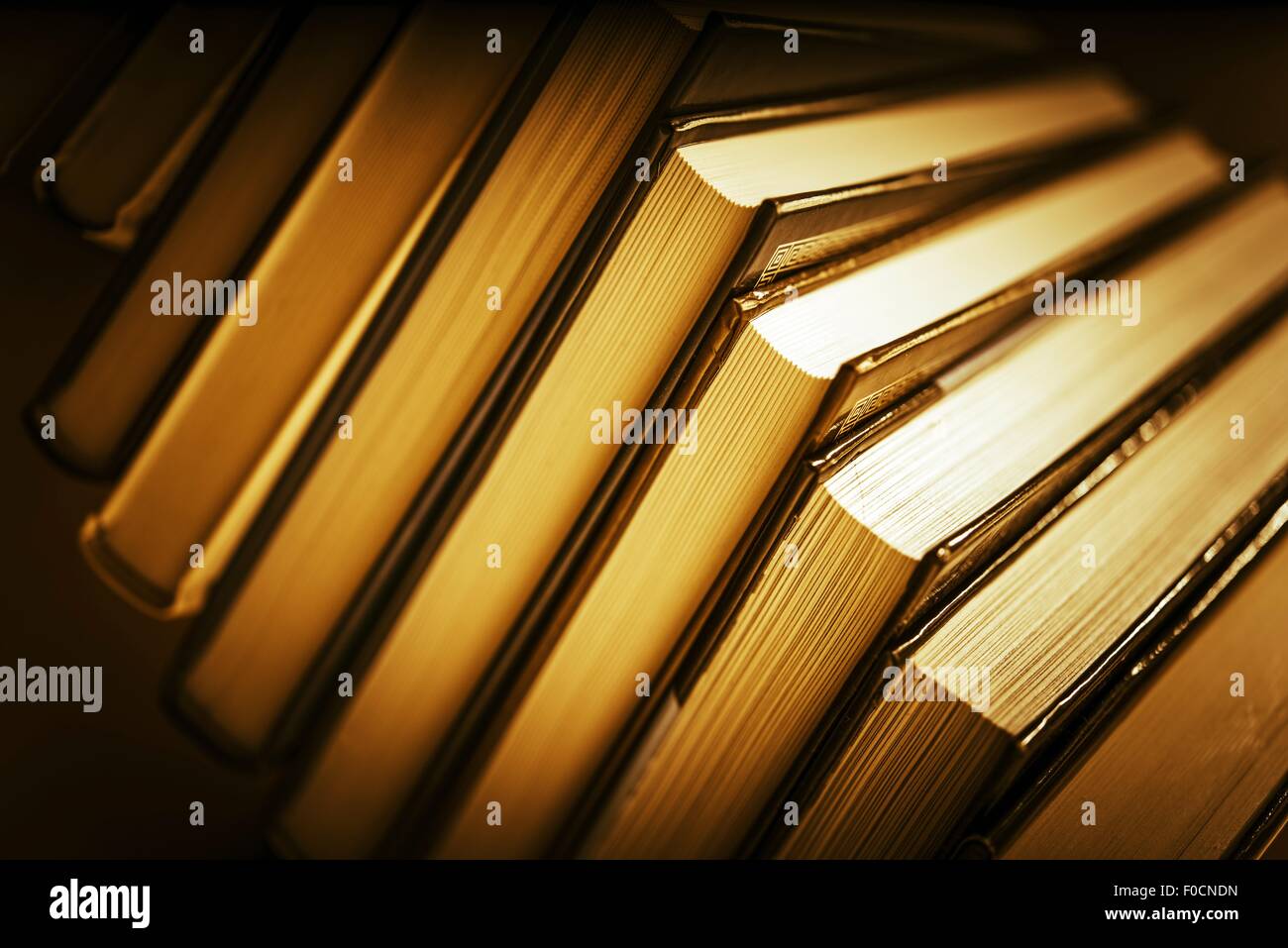 Library Books Closeup. Sepia Color Grading. Stack of Vintage Books ...
