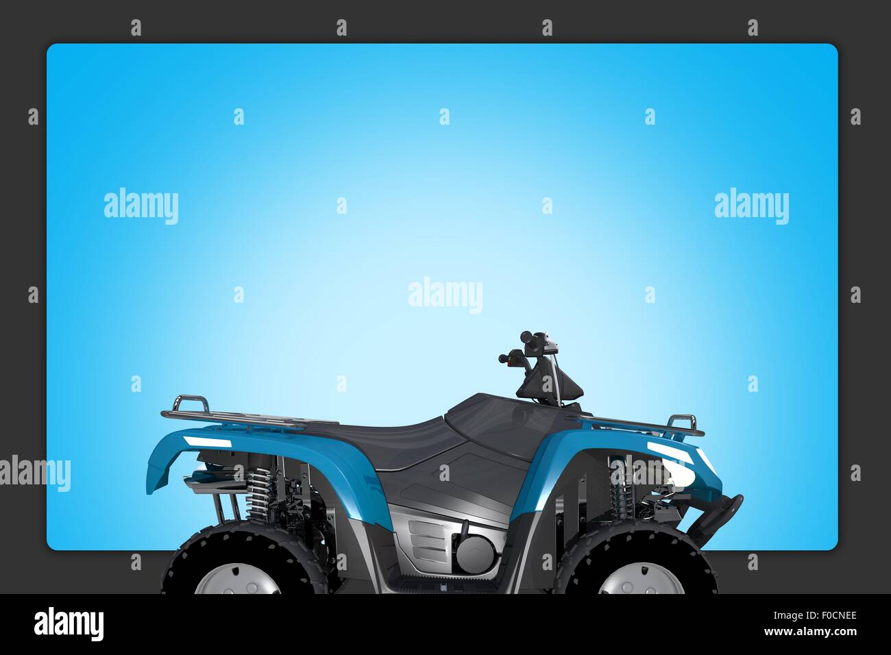 Quad ATV Background Illustration. Blue ATV Quad Bike and Blue ...