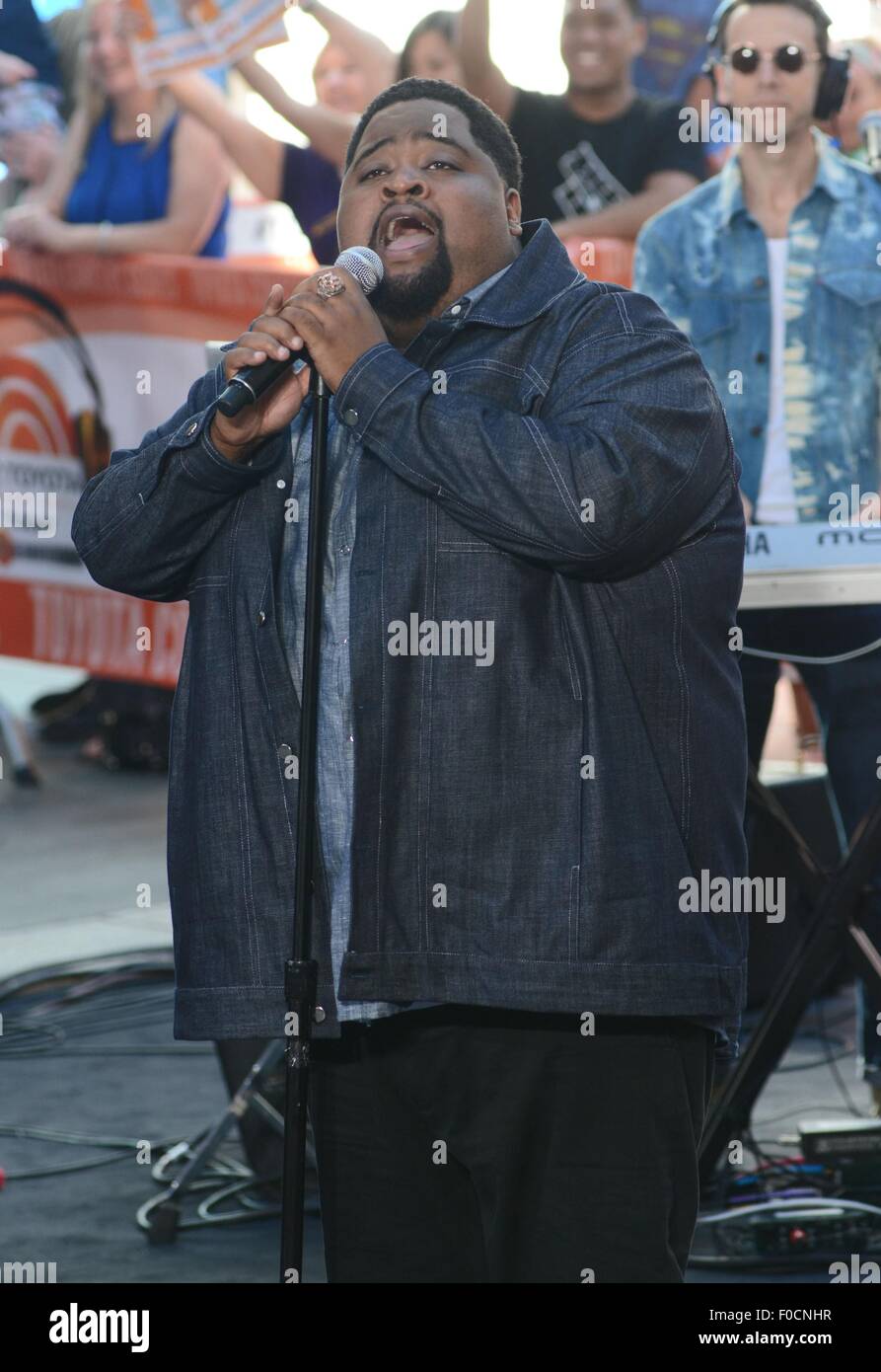 New York, NY, USA. 12th Aug, 2015. Gamal LunchMoney Lewis on stage for ...