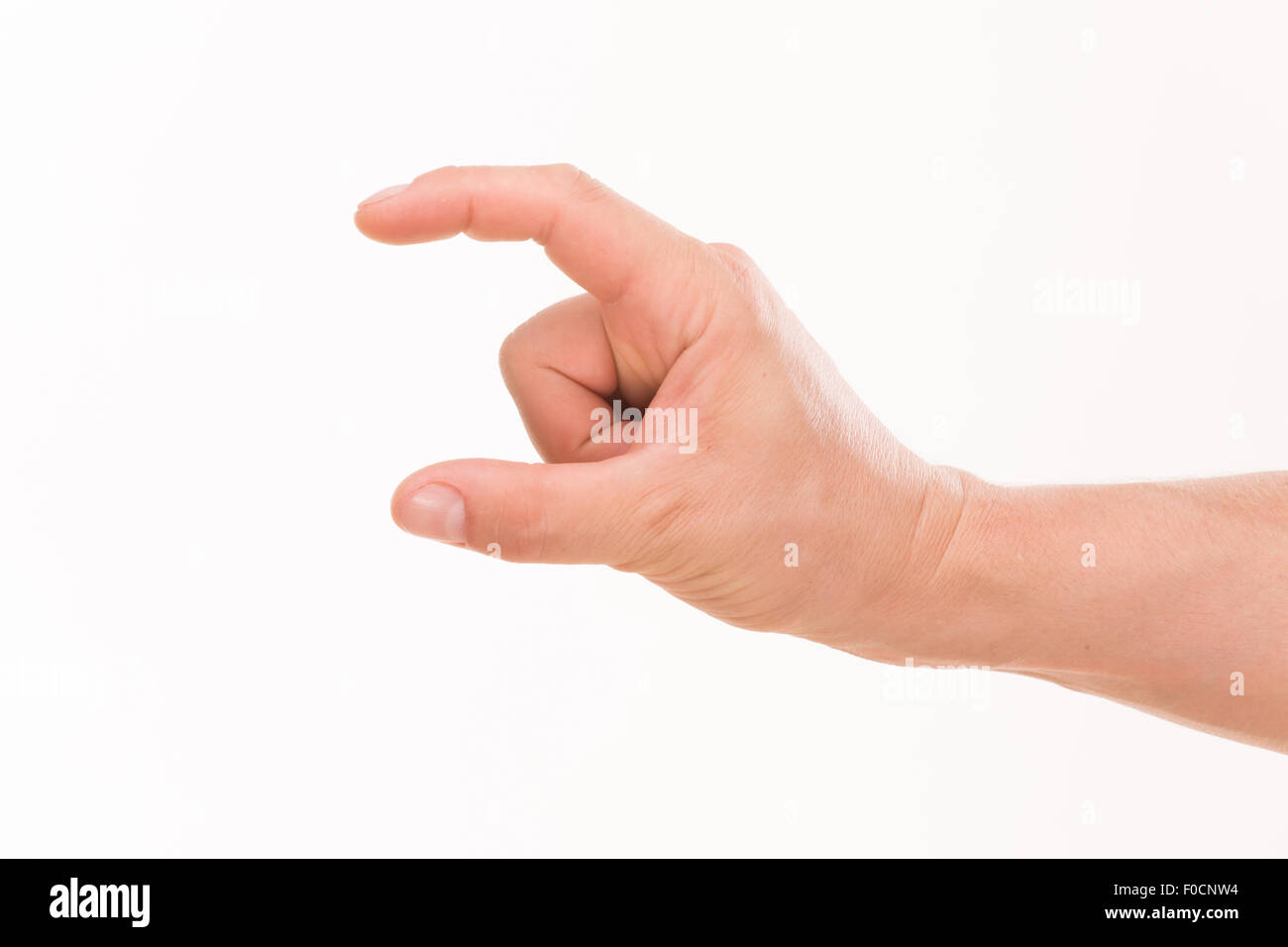 Man hand gesture space Cut Out Stock Images & Pictures - Alamy
