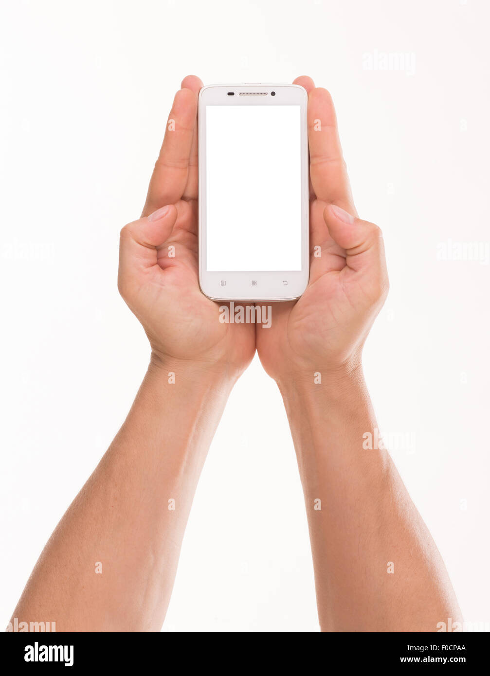 Man's hand holding smart phone Stock Photo - Alamy