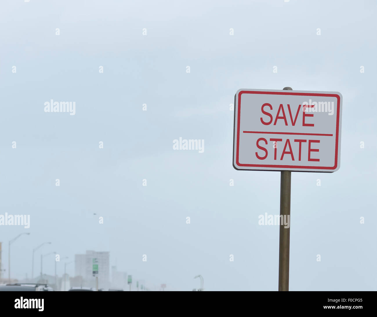 A Save State sign board erected near the shore Stock Photo - Alamy