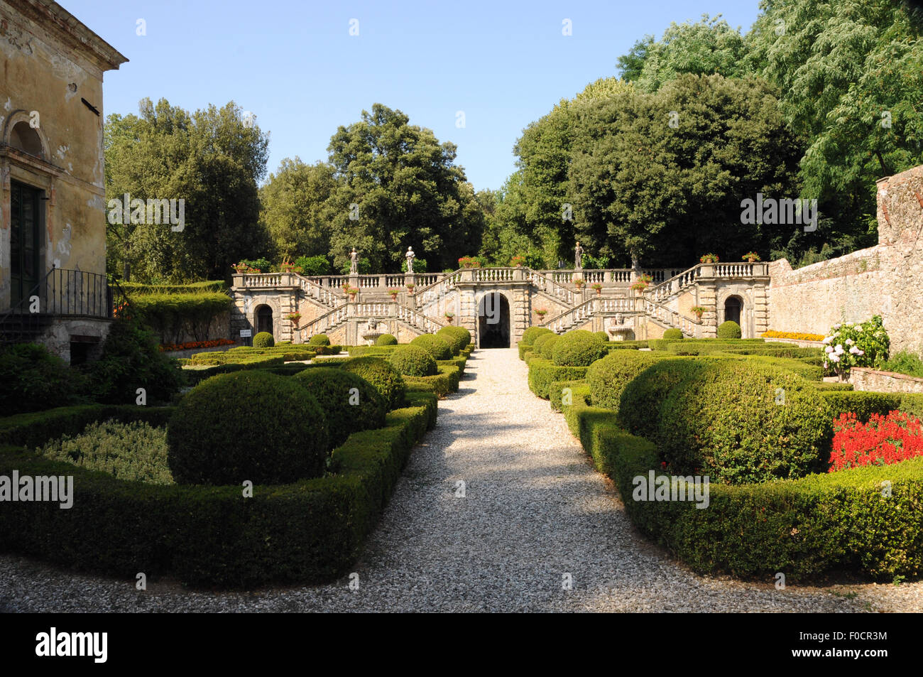 The flower garden at the Villa Torrigiani, a Tuscan historic villa ...
