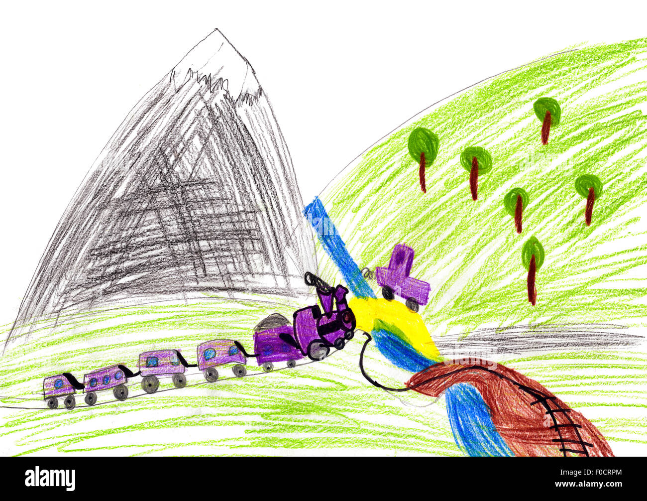 Crayon drawing of car hi-res stock photography and images - Alamy