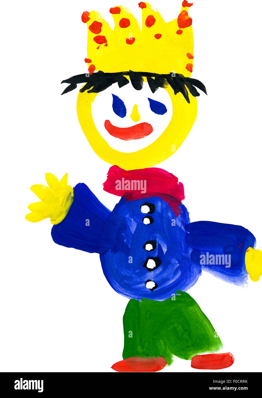 child's drawing. king with the crown Stock Photo - Alamy