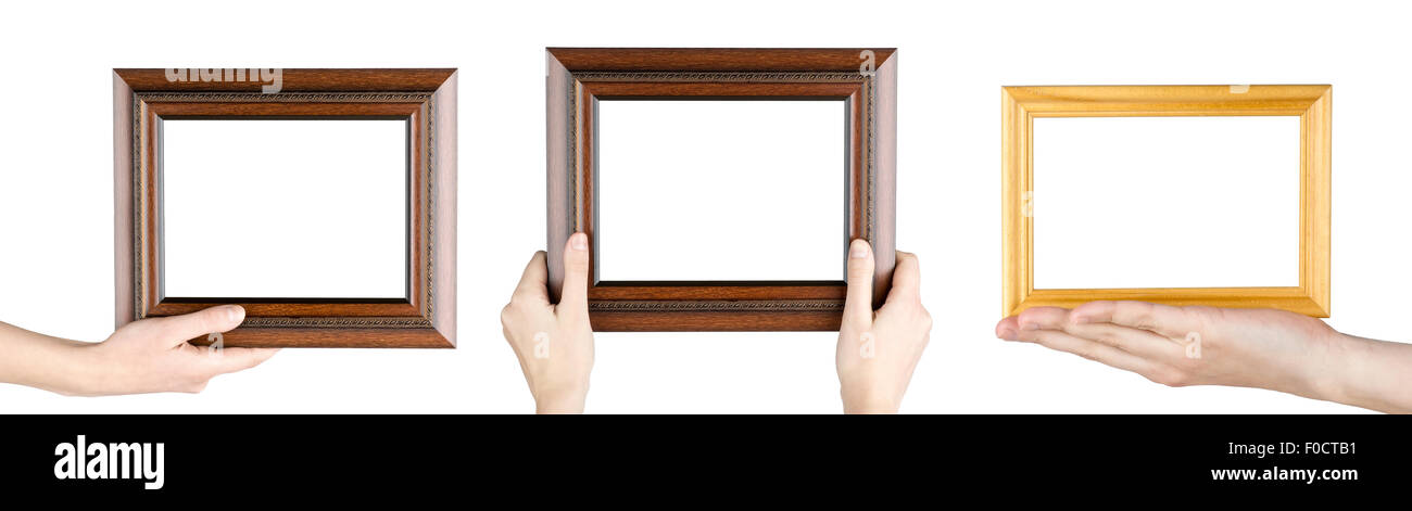 Frames in hand on white background Stock Photo - Alamy