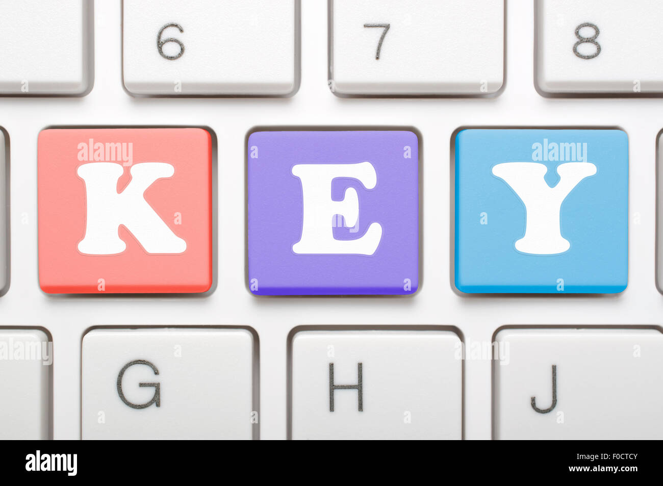 Colorful key on keyboard Stock Photo - Alamy