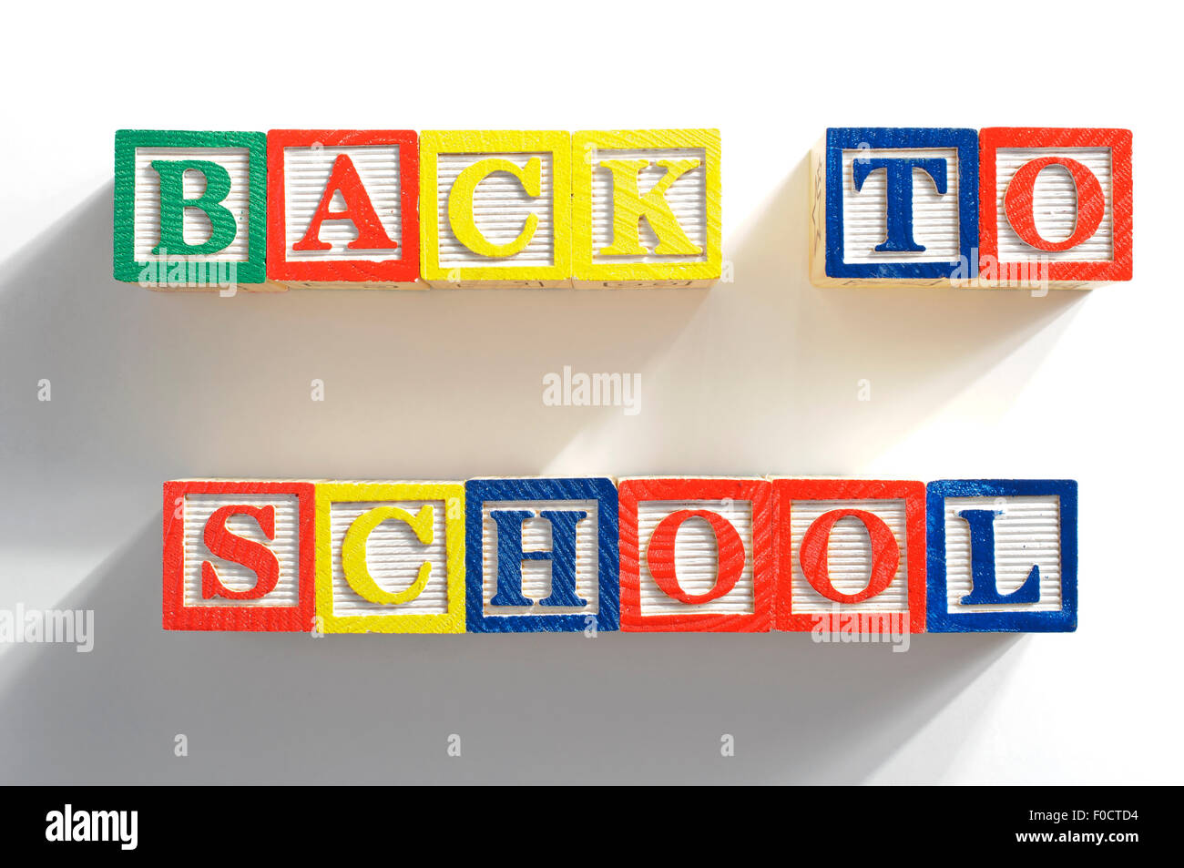 Back to school wooden blocks Stock Photo - Alamy