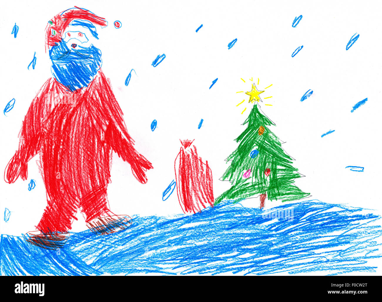 Santa Drawing For Kids