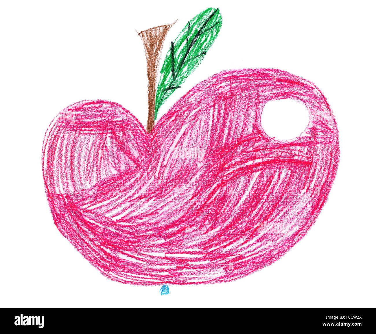 red apple. children pencil drawing Stock Photo - Alamy