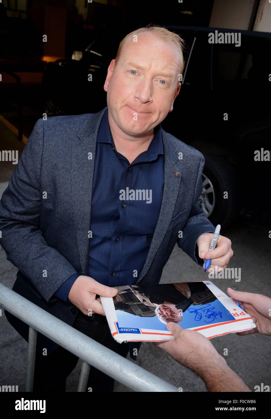 New York, NY, USA. 12th Aug, 2015. Adrian Scarborough out and about for ...