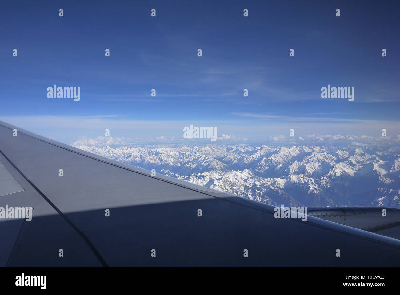 Aerial View of snow mountains Stock Photo - Alamy