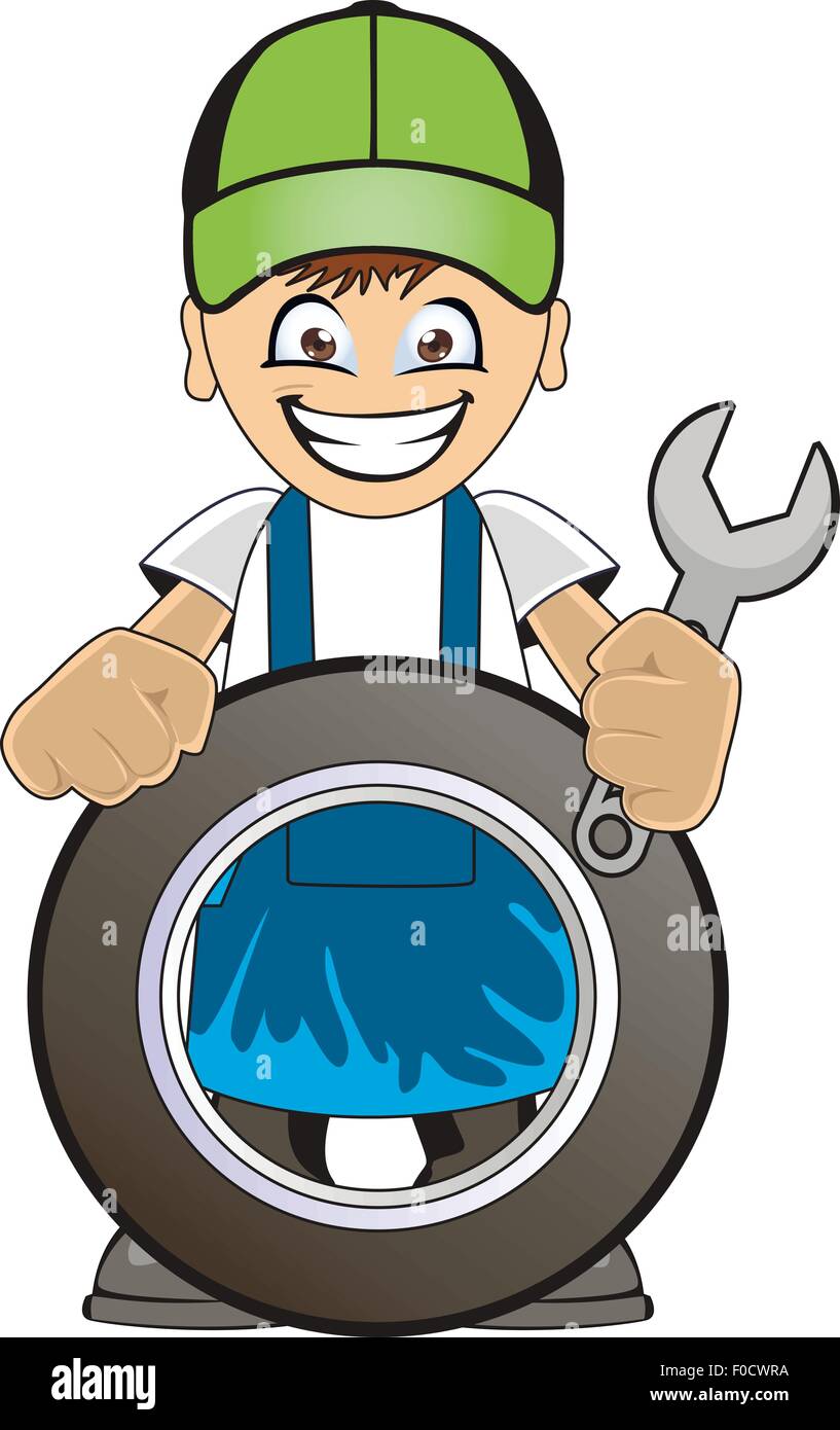Professional male car mechanic working Stock Vector Images - Alamy