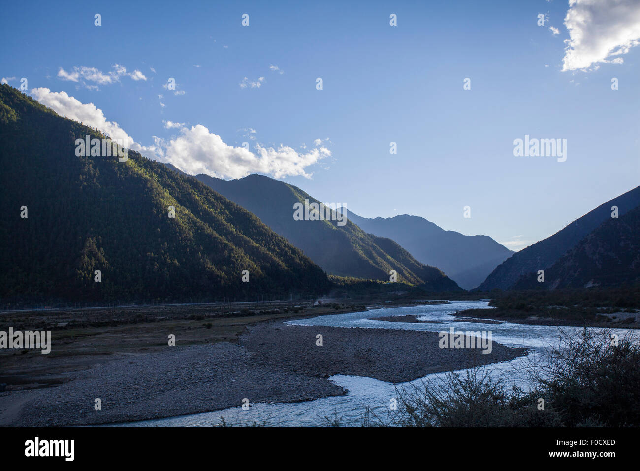Mountains and river in Tibet, China Stock Photo - Alamy