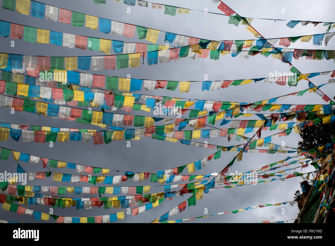 Prayer flags in Tibet, China Stock Photo - Alamy