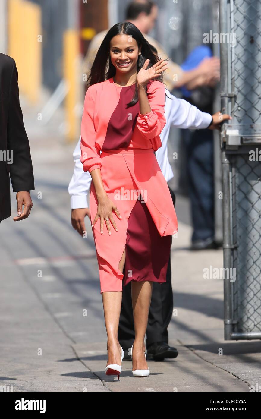 Zoe Saldana seen arriving at ABC Studios for Jimmy Kimmel Live ...