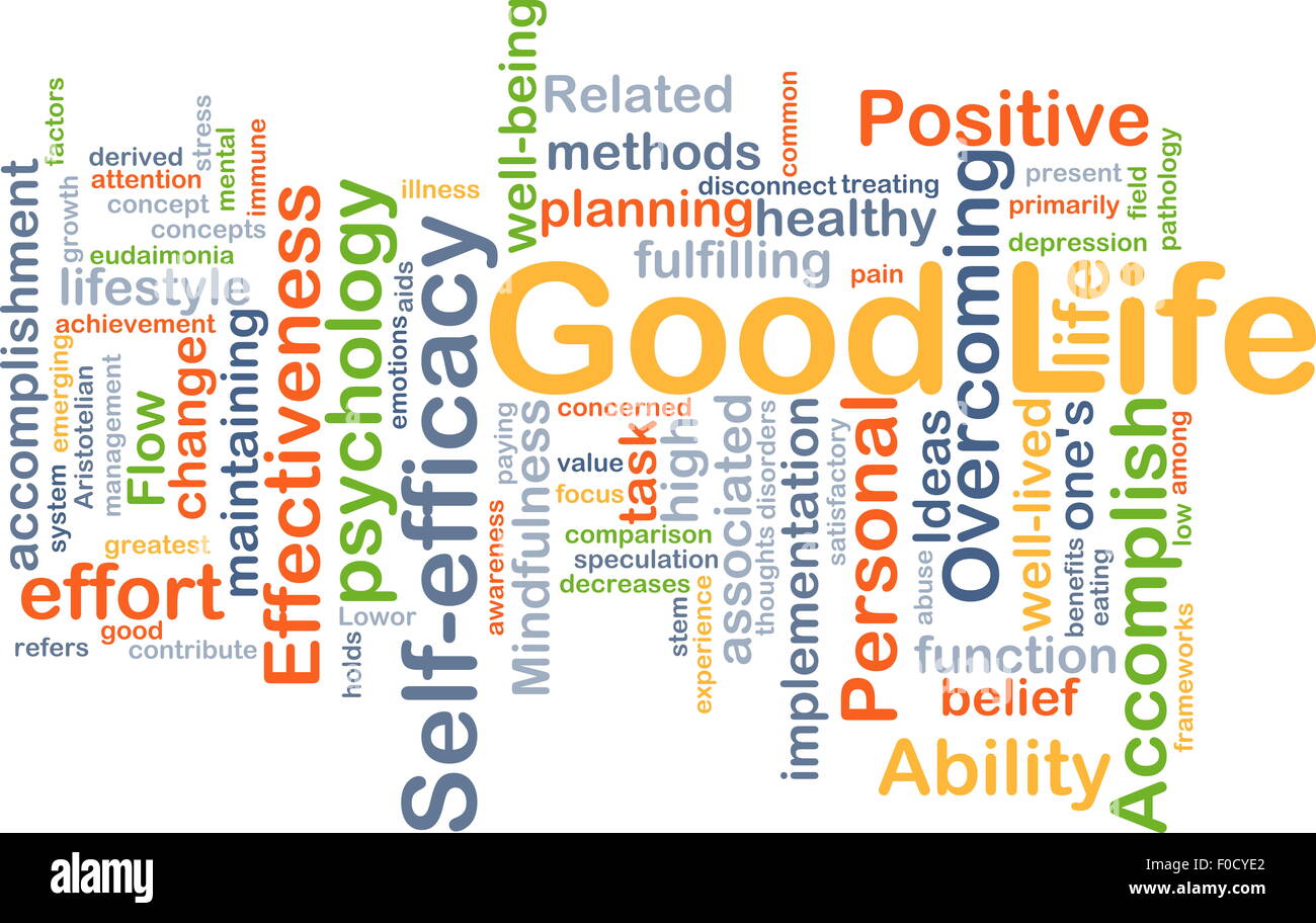 Background concept wordcloud illustration of good life Stock Photo - Alamy