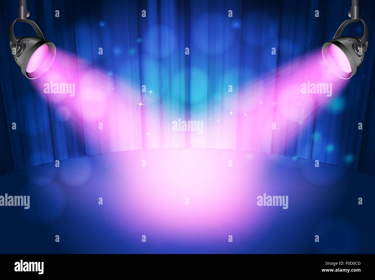 blue curtain background with pink spot lights Stock Vector Image & Art ...