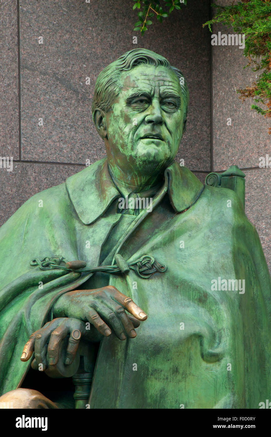 FDR statue, Franklin Delano Roosevelt Memorial, National Mall, District of Columbia Stock Photo ...