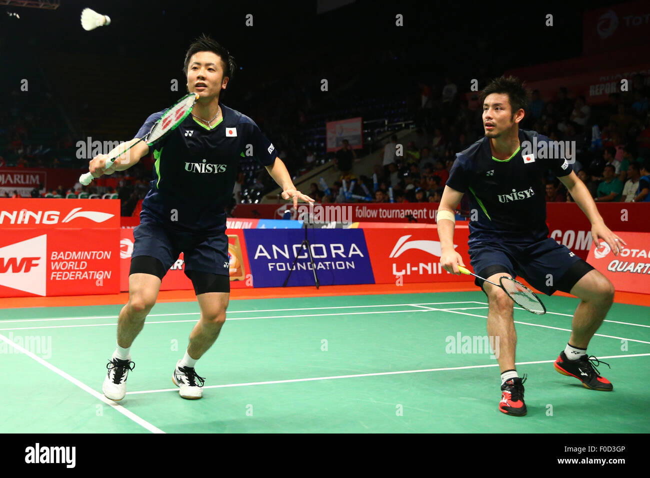 Istora Senayan Arena, Jakarta, Indonesia. 12th Aug, 2015. Kenichi ...