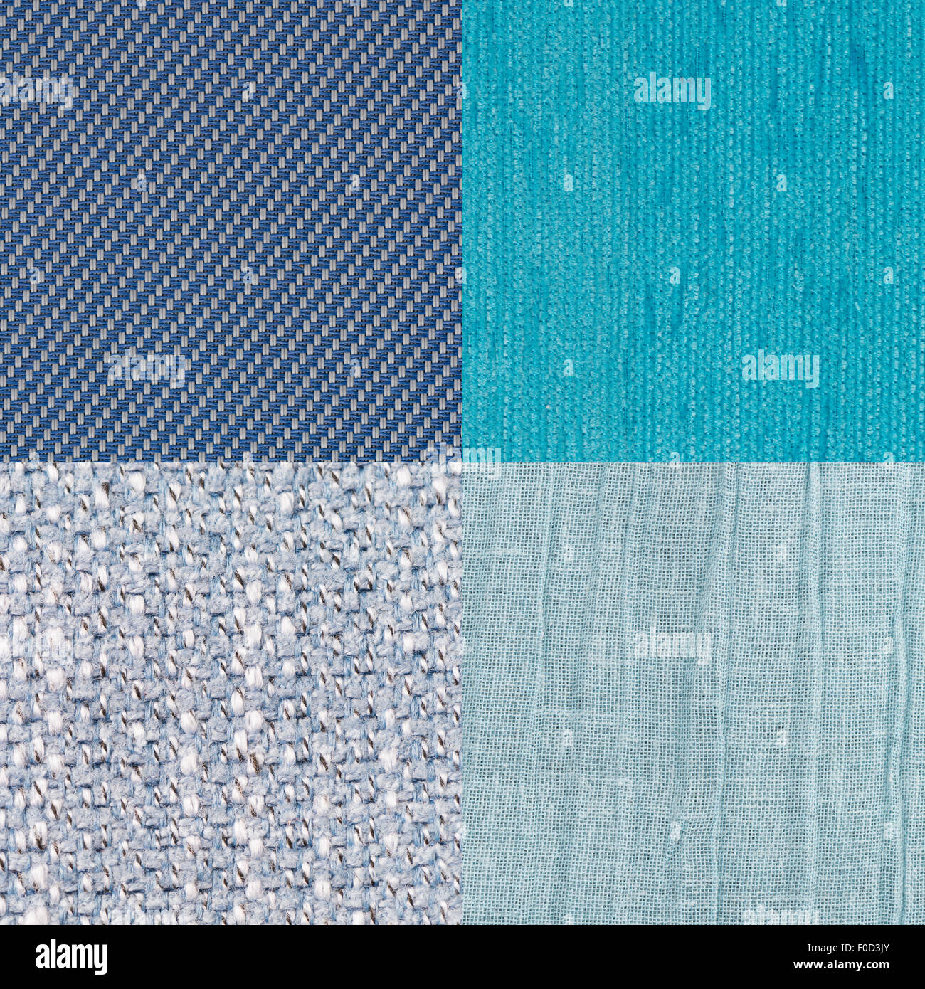 Set of blue fabric samples, texture background Stock Photo - Alamy