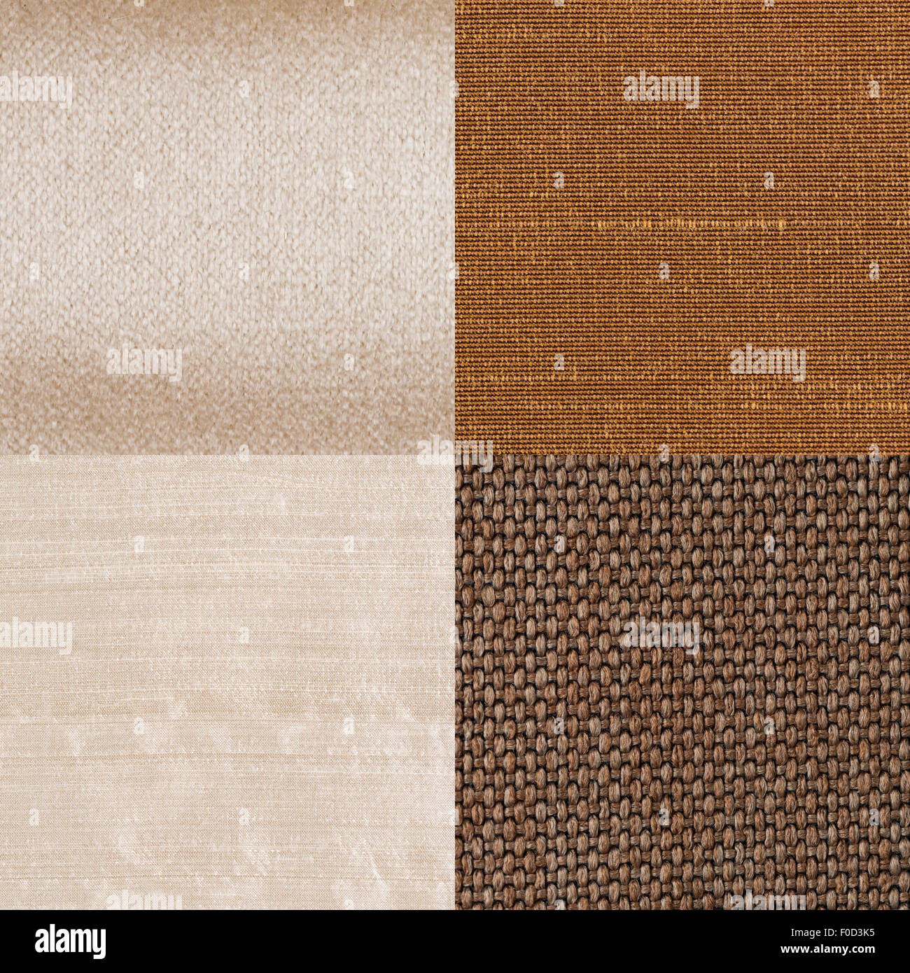 Set of brown fabric samples, texture background Stock Photo - Alamy