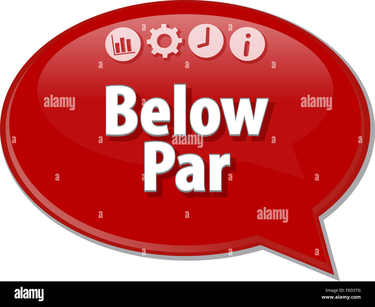 Speech bubble dialog illustration of business term saying Below Par ...