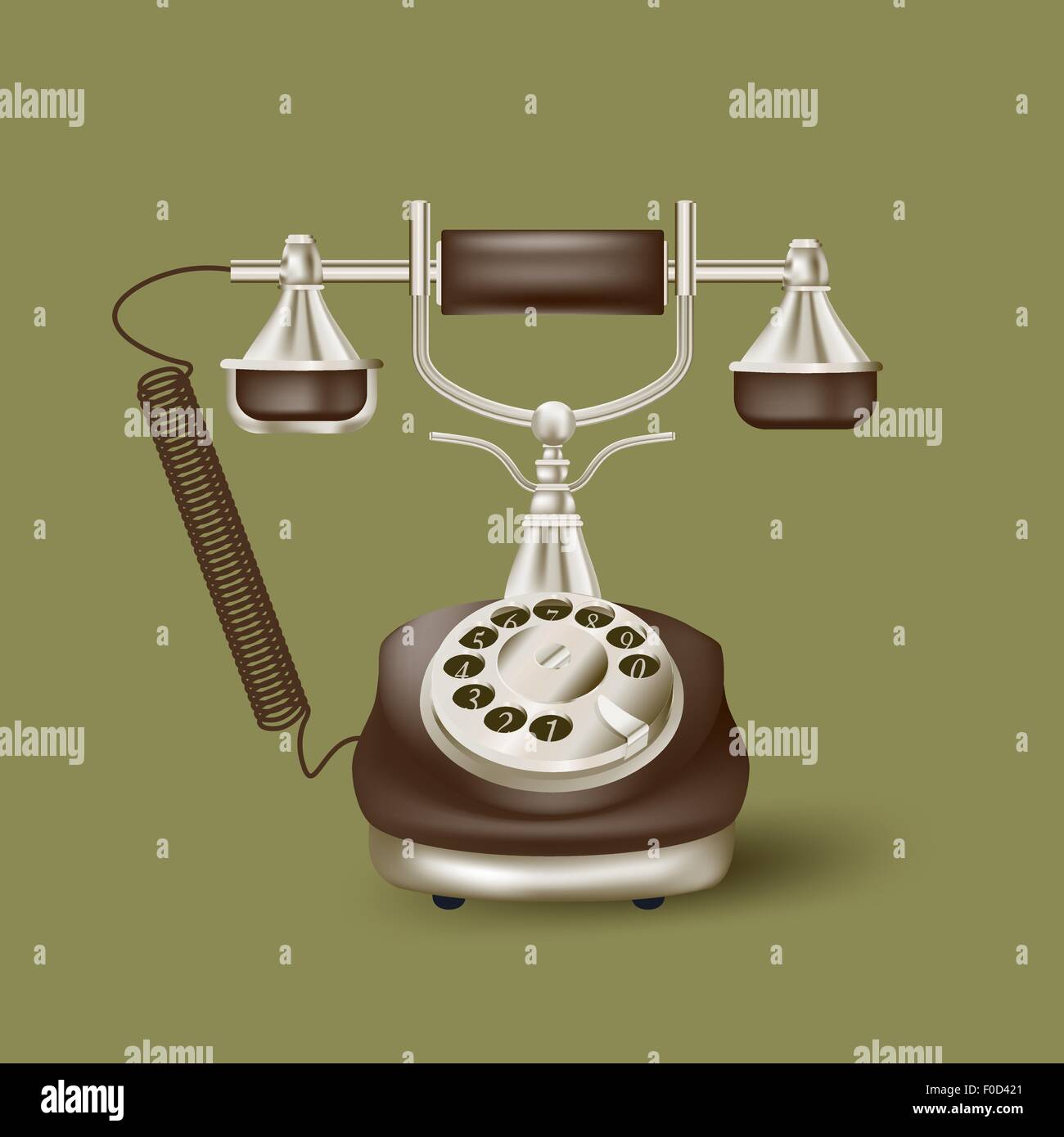 Vintage phone on old Stock Vector Images - Alamy
