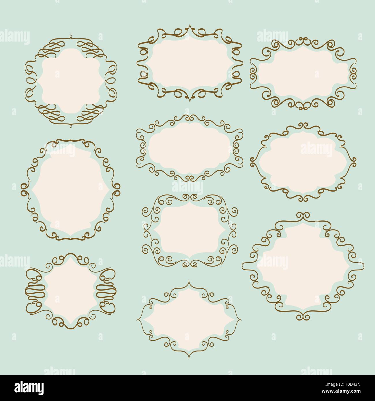 set of vintage doodle frames Stock Vector Image & Art - Alamy