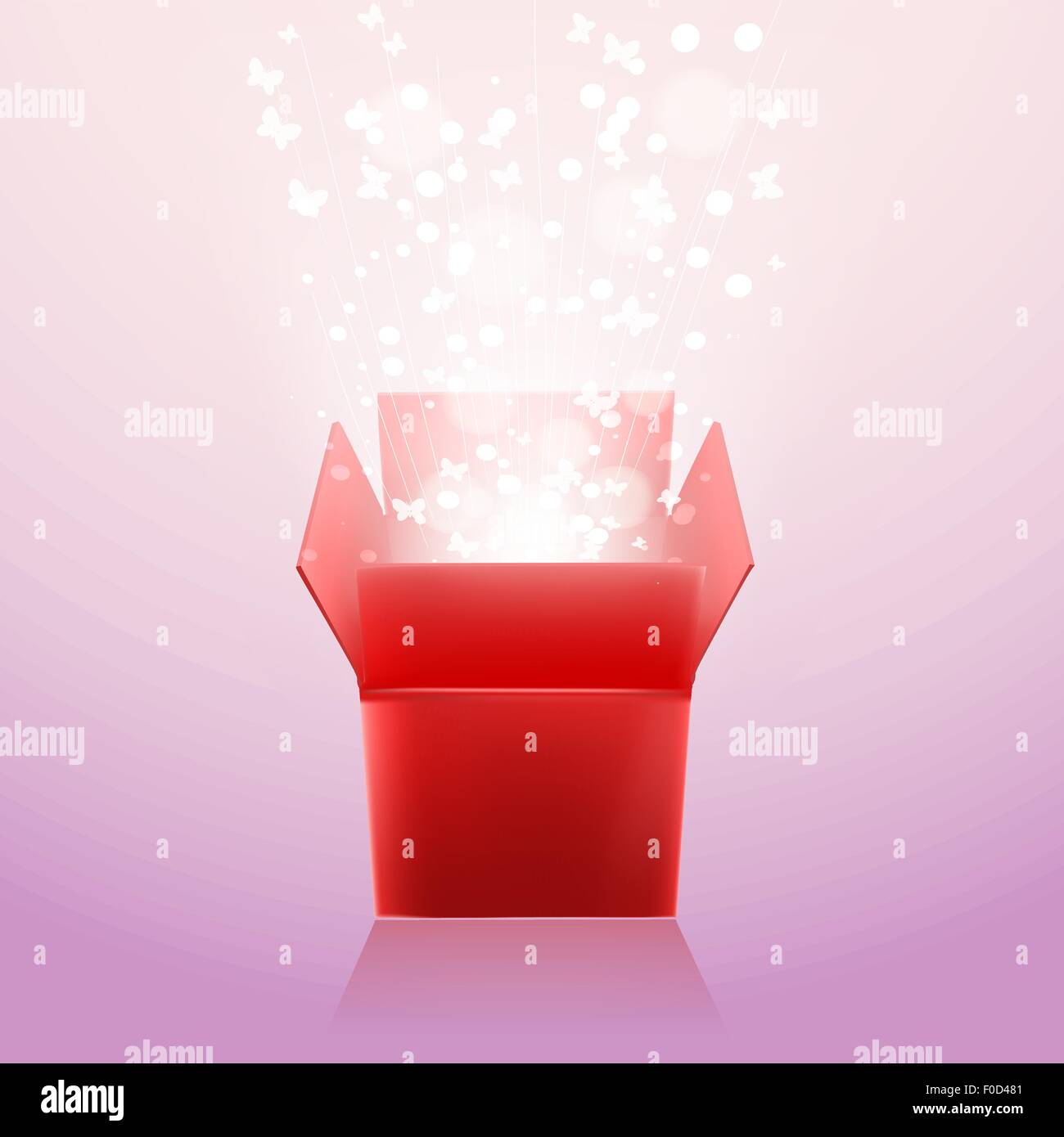 open box with flying butterflies and rays Stock Vector Image & Art - Alamy